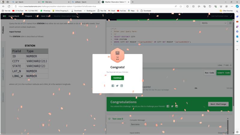 Solved a SQL problem on HackerRank! | Praveen V posted on the topic ... Solved a SQL problem on HackerRank! | Praveen V posted on the topic ...