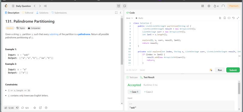 LeetCode Day 16/50 Challenge: partition partitioning | Bikash kumar ... LeetCode Day 16/50 Challenge: partition partitioning | Bikash kumar ...
