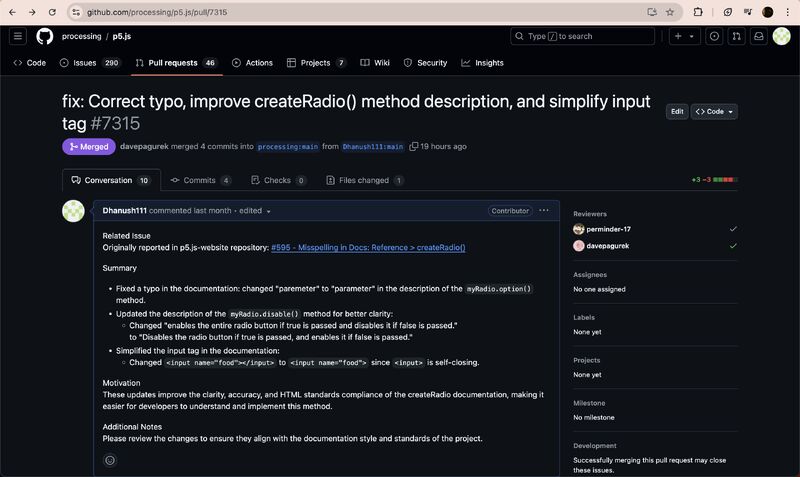 Dhanush Gajula on LinkedIn: #opensource #p5js #firstcontribution # ... Dhanush Gajula on LinkedIn: #opensource #p5js #firstcontribution # ...