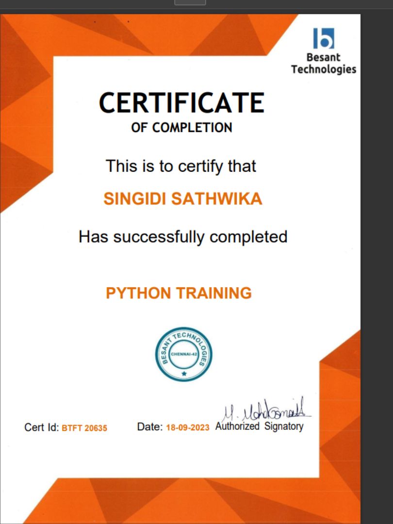 sathwika singidi on LinkedIn: #pythoncourse #besanttechnologies # ... sathwika singidi on LinkedIn: #pythoncourse #besanttechnologies # ...