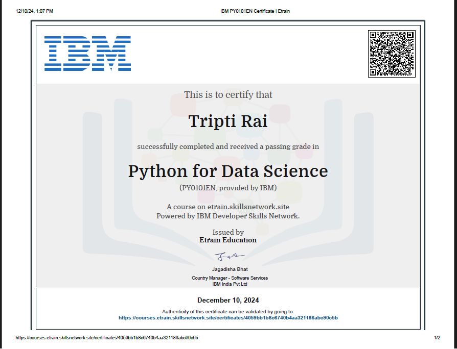 Tripti Rai on LinkedIn: #datascience #pythonfordatascience #python #ibm Tripti Rai on LinkedIn: #datascience #pythonfordatascience #python #ibm