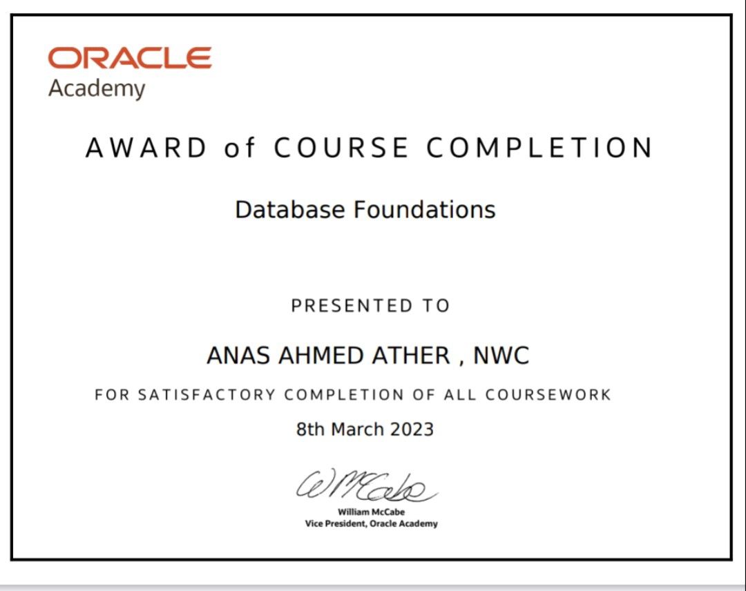 Anas Ahmed Ather on LinkedIn: #sqldatabase #database #oracle Anas Ahmed Ather on LinkedIn: #sqldatabase #database #oracle