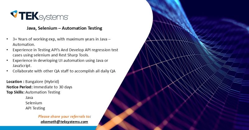 Adya Kamath on LinkedIn: #automation #selenium #java #qaautomation # ... Adya Kamath on LinkedIn: #automation #selenium #java #qaautomation # ...