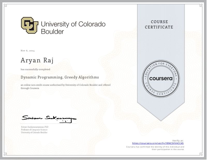 Aryan Raj on LinkedIn: #coursera #certification #algorithm # ... Aryan Raj on LinkedIn: #coursera #certification #algorithm # ...