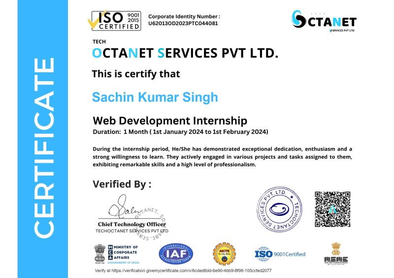 Sachin Kumar Singh on LinkedIn: #webdevelopment #octanet # ... Sachin Kumar Singh on LinkedIn: #webdevelopment #octanet # ...