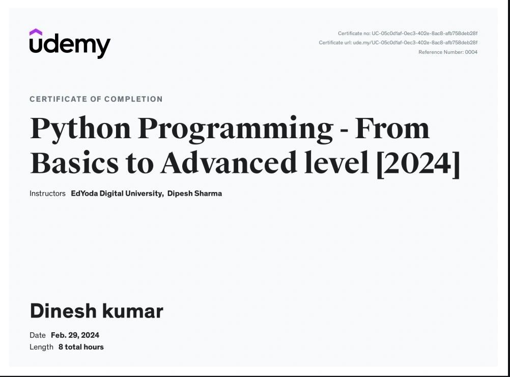 Dinesh Kumar. K on LinkedIn: #python #programming #udemy #learning # ... Dinesh Kumar. K on LinkedIn: #python #programming #udemy #learning # ...