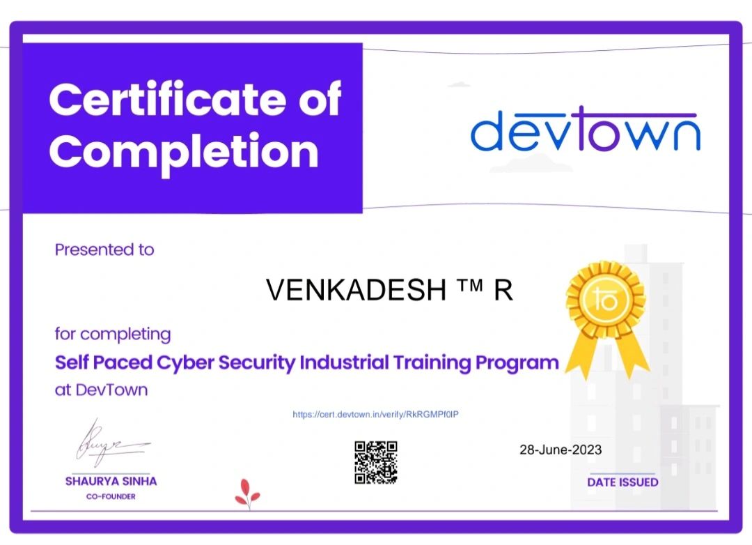 Venkadesh .R on LinkedIn: certificate for completing Venkadesh .R on LinkedIn: certificate for completing