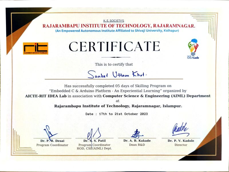 Sanket Khot on LinkedIn: #embeddedc #arduino #rit #skillsdevelopment # ... Sanket Khot on LinkedIn: #embeddedc #arduino #rit #skillsdevelopment # ...