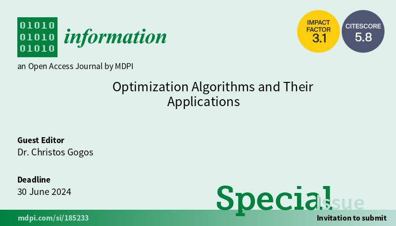 Information MDPI on LinkedIn: #specialissue #heuristics #scheduling Information MDPI on LinkedIn: #specialissue #heuristics #scheduling