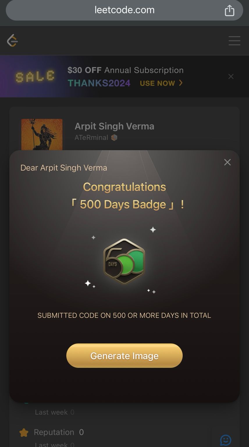 #keepgrinding #leetcode #problemsolving | Arpit Singh Verma #keepgrinding #leetcode #problemsolving | Arpit Singh Verma