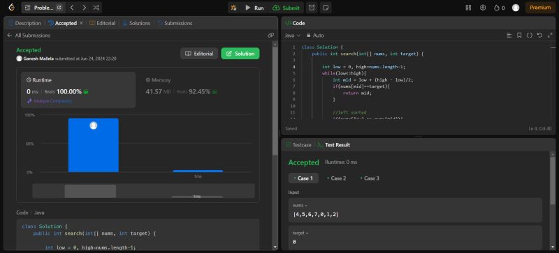 Solving the Search Element on LeetCode | Ganesh Mallela posted on the ... Solving the Search Element on LeetCode | Ganesh Mallela posted on the ...