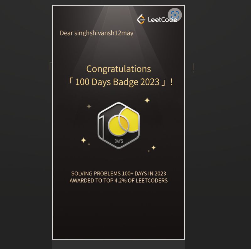 Celebrating 100 days of LeetCode journey | Shivansh Singh posted on the ... Celebrating 100 days of LeetCode journey | Shivansh Singh posted on the ...