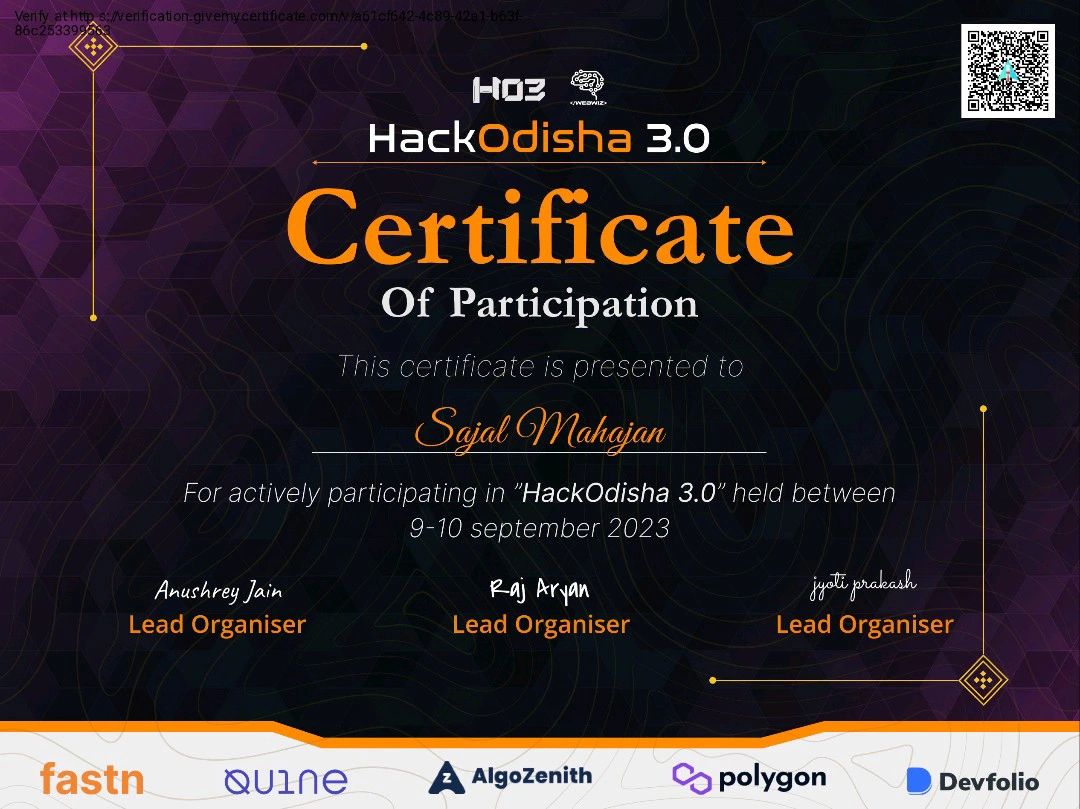 SAJAL MAHAJAN on LinkedIn: #hackathon SAJAL MAHAJAN on LinkedIn: #hackathon