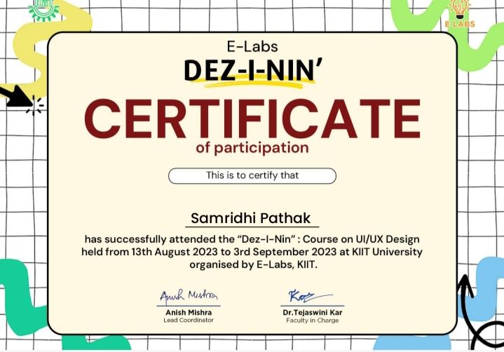 Samridhi Pathak on LinkedIn: #certificate #ui #kiit #elabs Samridhi Pathak on LinkedIn: #certificate #ui #kiit #elabs