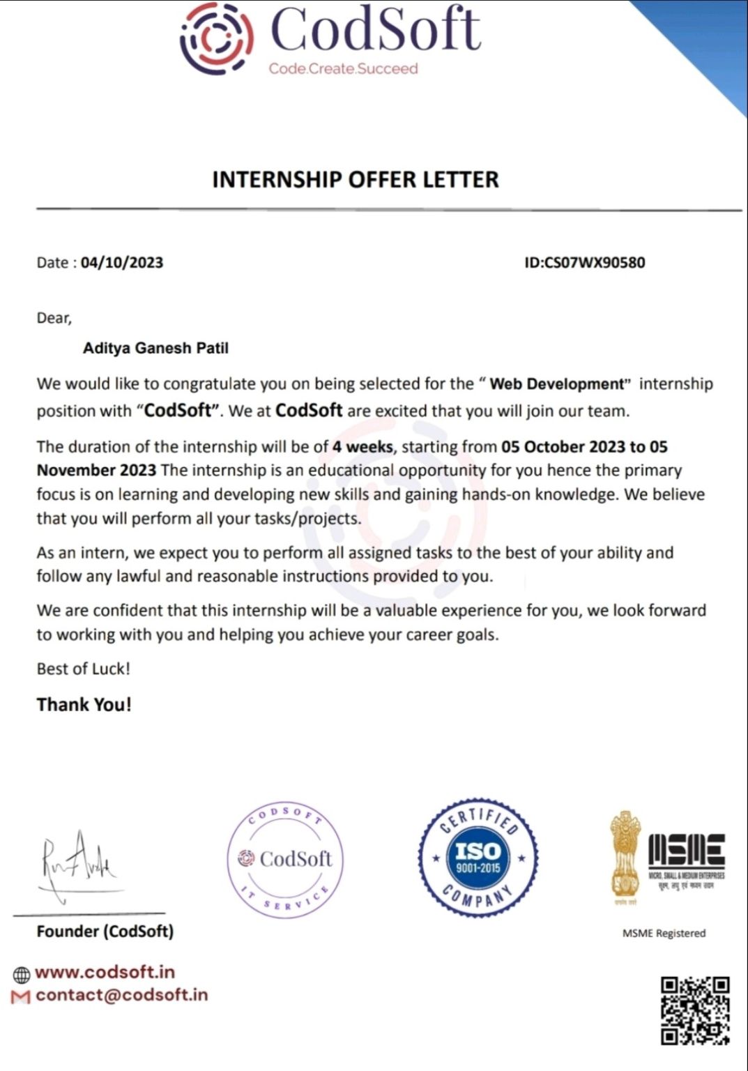 #webdevelopment #internship #codesoft | Aditya Patil #webdevelopment #internship #codesoft | Aditya Patil