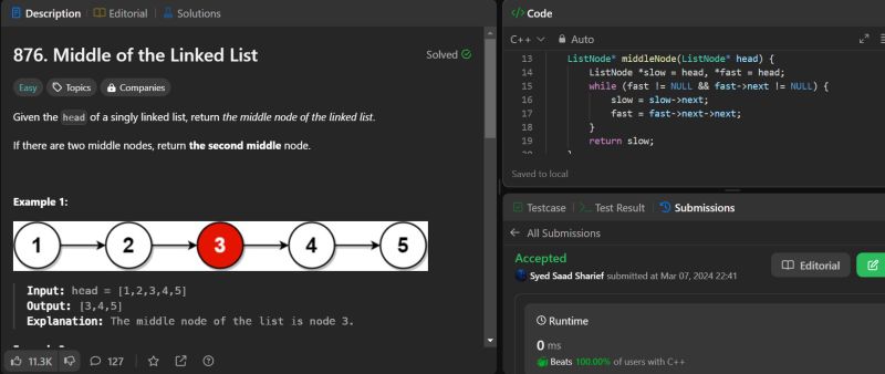 How I solved LeetCode problem 876 | Syed Saad Sharief posted on the ... How I solved LeetCode problem 876 | Syed Saad Sharief posted on the ...