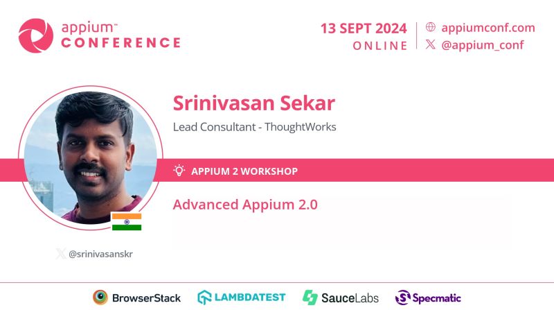 Srinivasan Sekar on LinkedIn: #appiumconf #appium #appiumconf # ... Srinivasan Sekar on LinkedIn: #appiumconf #appium #appiumconf # ...