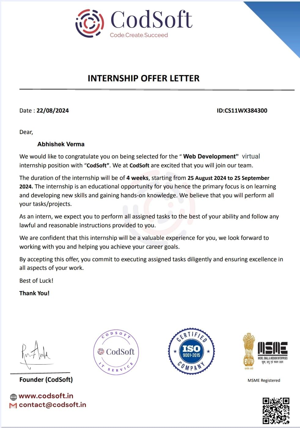 Abhishek Verma on LinkedIn: #webdevelopment #internship #codsoft # ... Abhishek Verma on LinkedIn: #webdevelopment #internship #codsoft # ...
