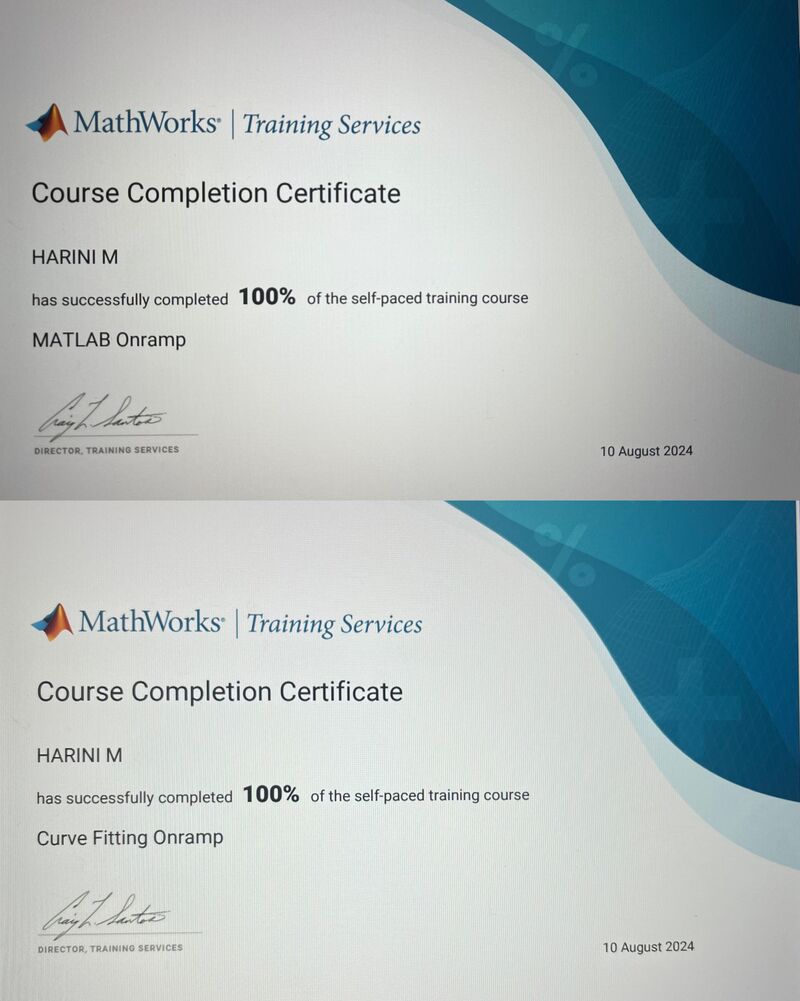 HARINI M on LinkedIn: #mathlab #mathworks HARINI M on LinkedIn: #mathlab #mathworks