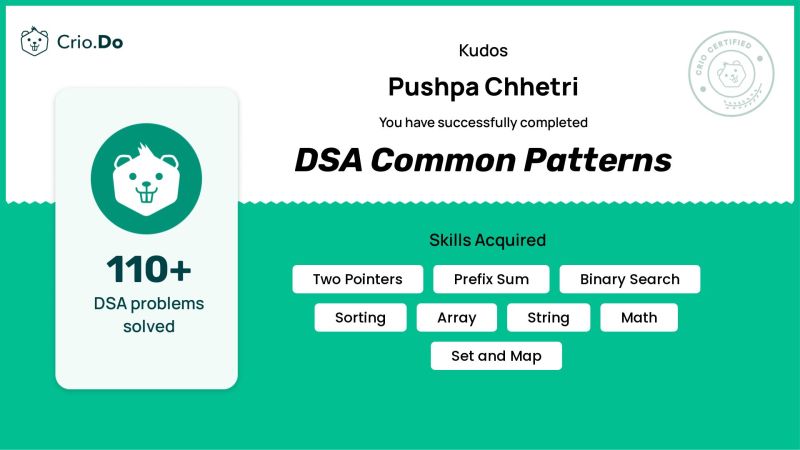 Pushpa Chhetri on LinkedIn: #achievement #datastructures #algorithms # ... Pushpa Chhetri on LinkedIn: #achievement #datastructures #algorithms # ...