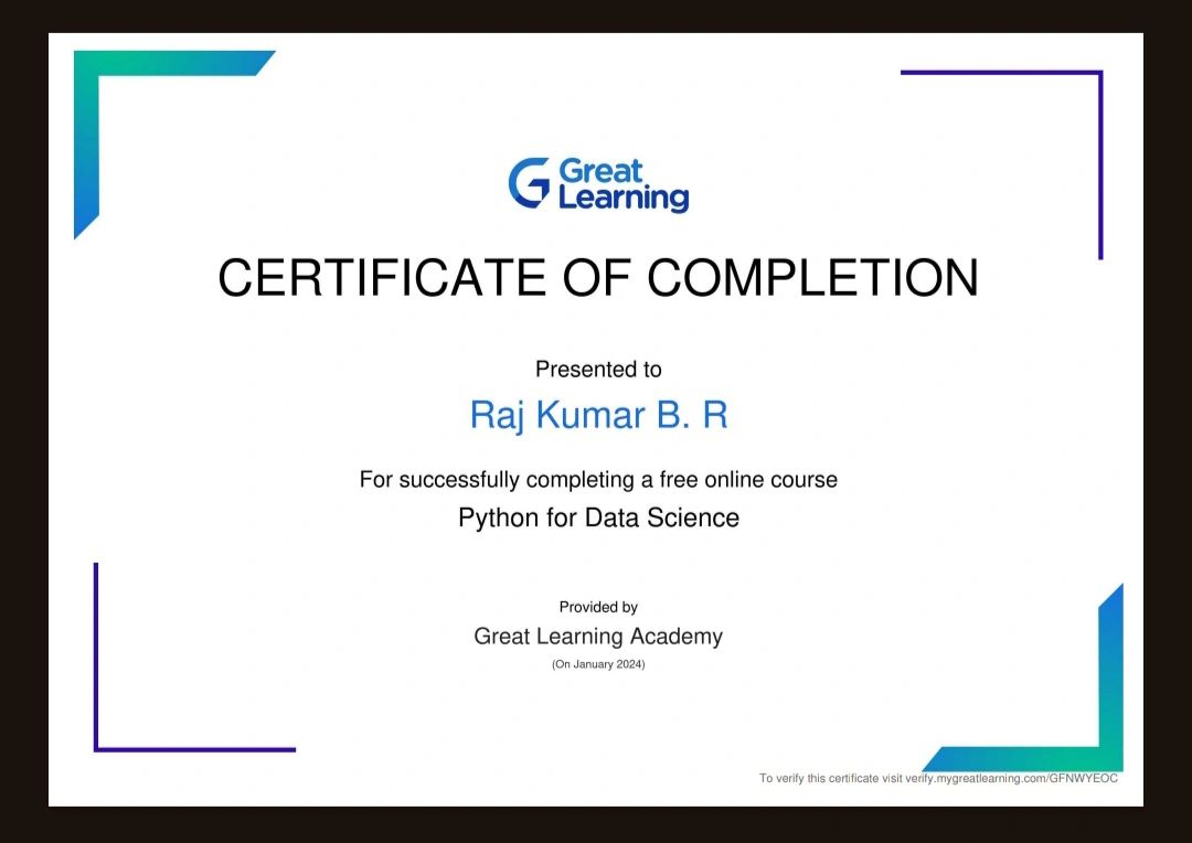 #greatlearning #greatlearningacademy | Raj Kumar B R #greatlearning #greatlearningacademy | Raj Kumar B R