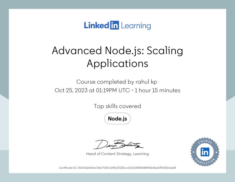 Rahul K.P on LinkedIn: #linkedinlearning #certifications Rahul K.P on LinkedIn: #linkedinlearning #certifications