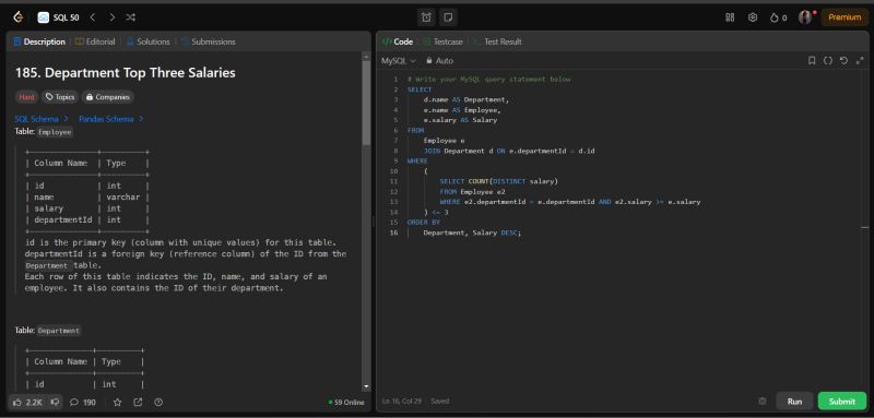 Harshita Rani on LinkedIn: #sqlchallenge #day53 #leetcode # ... Harshita Rani on LinkedIn: #sqlchallenge #day53 #leetcode # ...