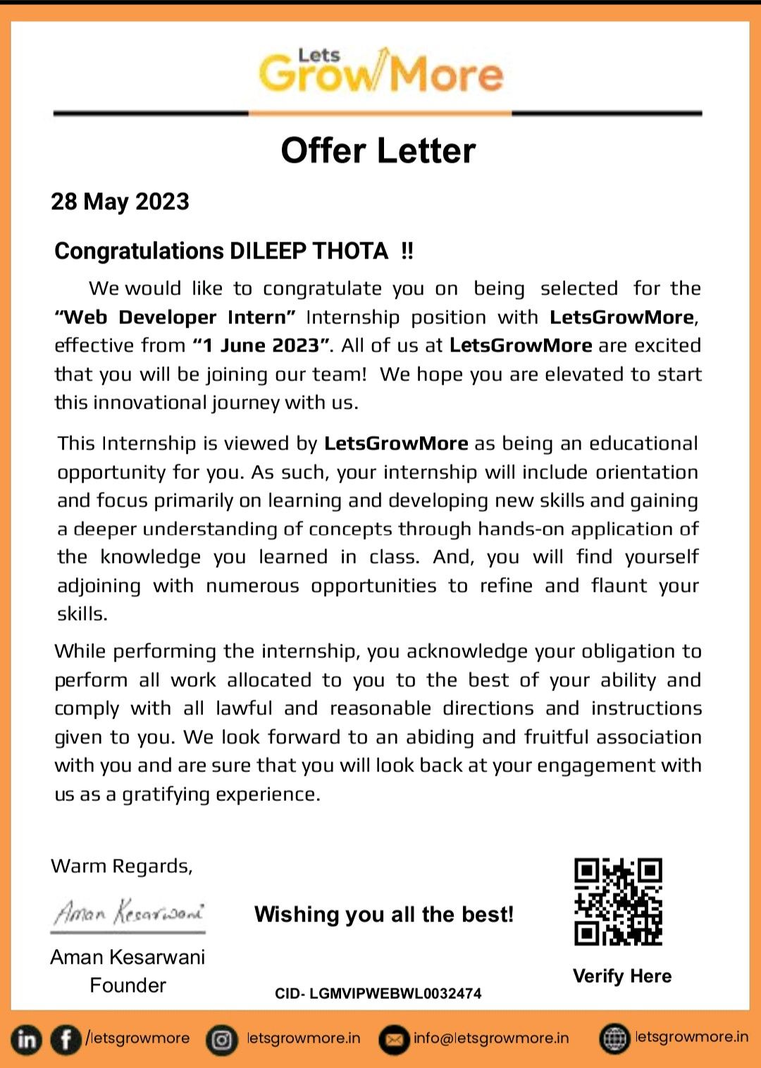 THOTA DILEEP on LinkedIn: #letsgrow #webdevelopment #internship # ... THOTA DILEEP on LinkedIn: #letsgrow #webdevelopment #internship # ...