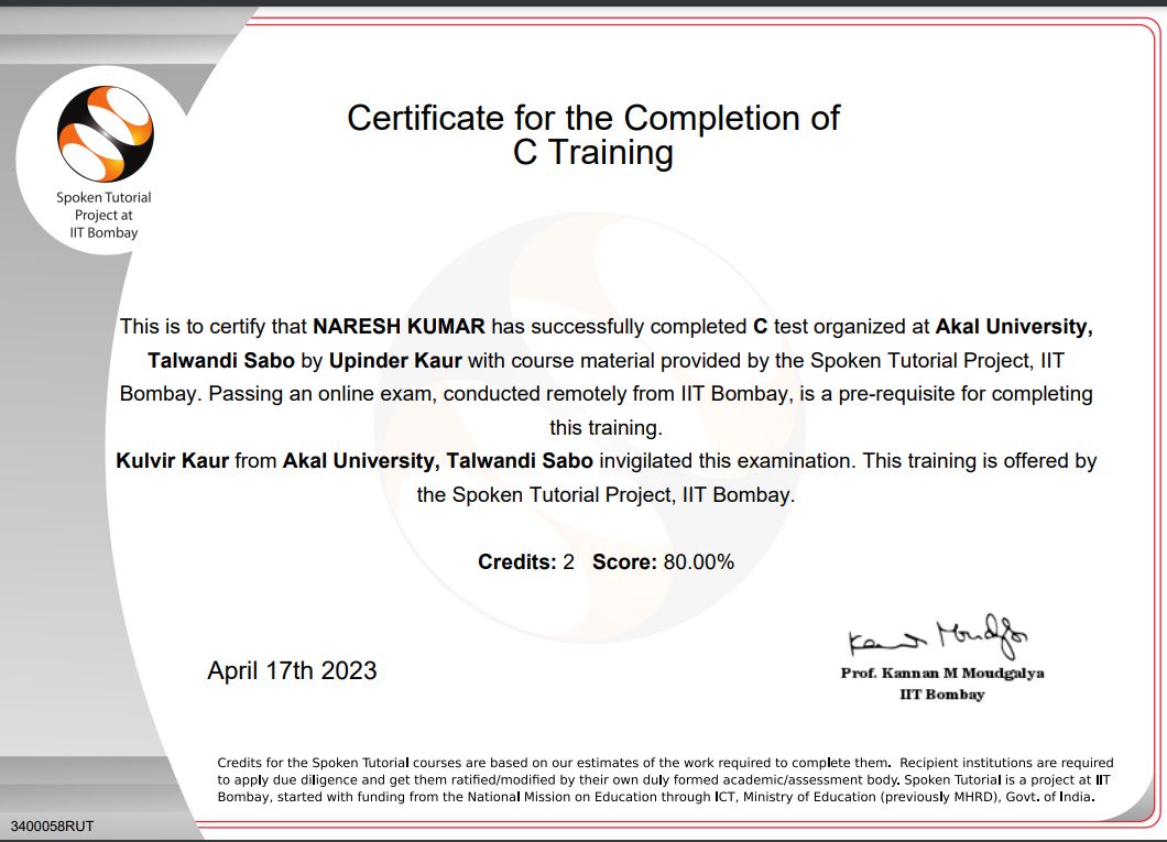 Naresh Kumar on LinkedIn: #programming #cprogramming #iitbombay # ... Naresh Kumar on LinkedIn: #programming #cprogramming #iitbombay # ...