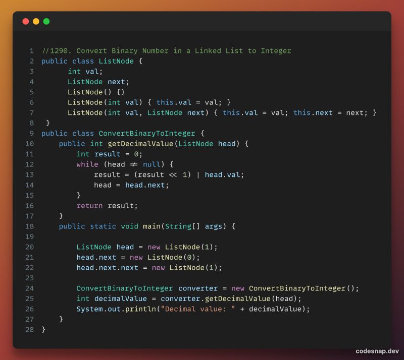Hemanth Kumar N V on LinkedIn: #leetcode #java #dsa #linkedlist Hemanth Kumar N V on LinkedIn: #leetcode #java #dsa #linkedlist