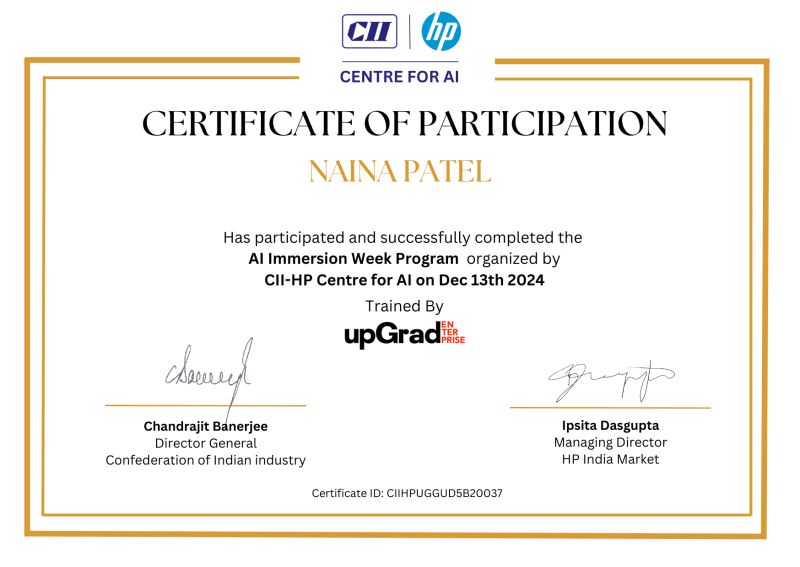 Naina Patel on LinkedIn: #artificialintelligence #learningjourney # ... Naina Patel on LinkedIn: #artificialintelligence #learningjourney # ...