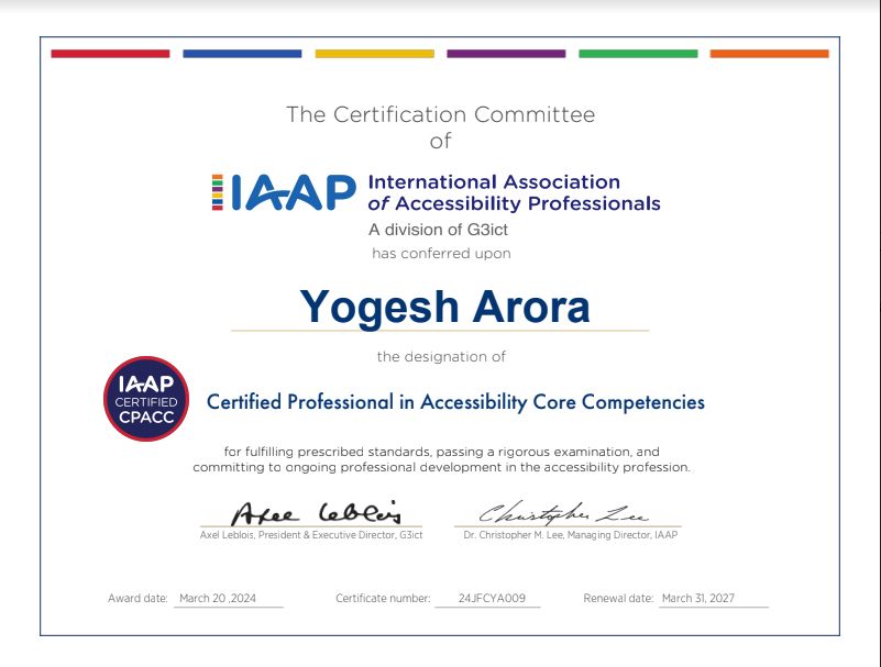 I am thrilled to share my CPACC Certificate. It is a testament to my ... I am thrilled to share my CPACC Certificate. It is a testament to my ...