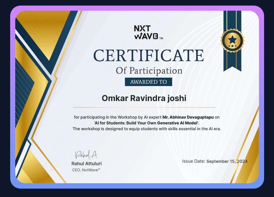 Omkar Joshi on LinkedIn: #nxtwave #genaimegaworkshop #ccbpacademy #ccbp ... Omkar Joshi on LinkedIn: #nxtwave #genaimegaworkshop #ccbpacademy #ccbp ...