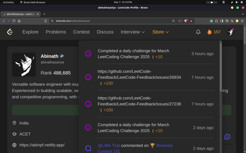 #leetcode #coding #problemsolving #developercommunity | Abinath M #leetcode #coding #problemsolving #developercommunity | Abinath M