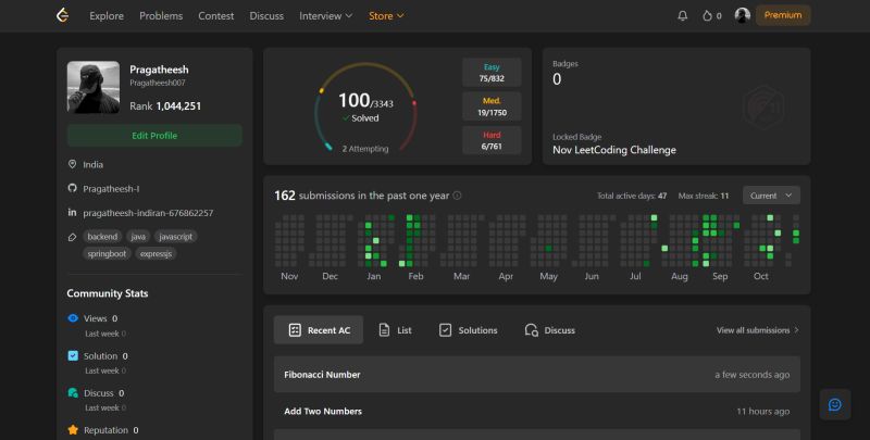 Pragatheesh Indiran on LinkedIn: #milestone #coding #leetcode # ... Pragatheesh Indiran on LinkedIn: #milestone #coding #leetcode # ...