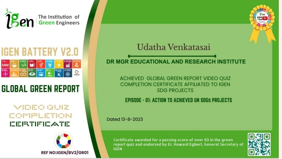 Udatha Venkatasai on LinkedIn: #igenr8 #sdg #sdg4 Udatha Venkatasai on LinkedIn: #igenr8 #sdg #sdg4