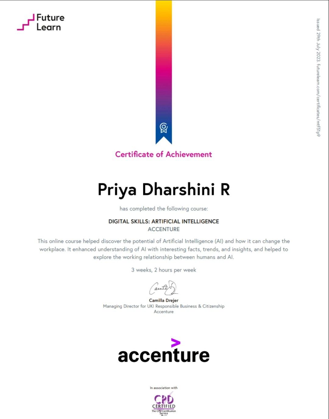 Priya Dharshini R on LinkedIn: #accentureindia #futurelearn # ... Priya Dharshini R on LinkedIn: #accentureindia #futurelearn # ...