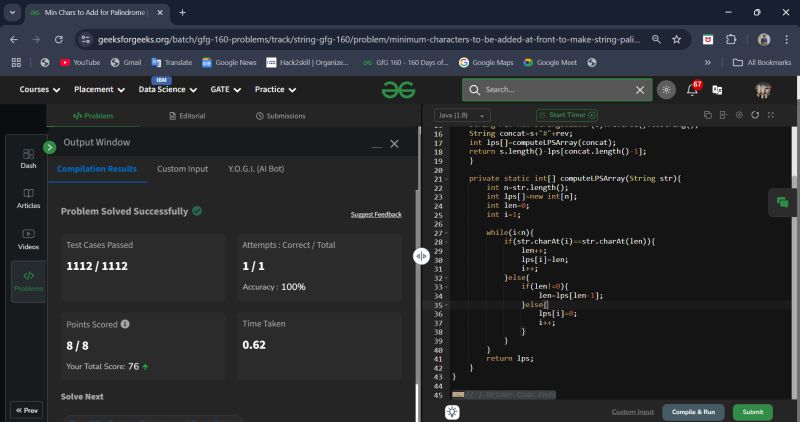#gfg160 #dsa #coding #problemsolving #strings #palindrome | SANKET ... #gfg160 #dsa #coding #problemsolving #strings #palindrome | SANKET ...