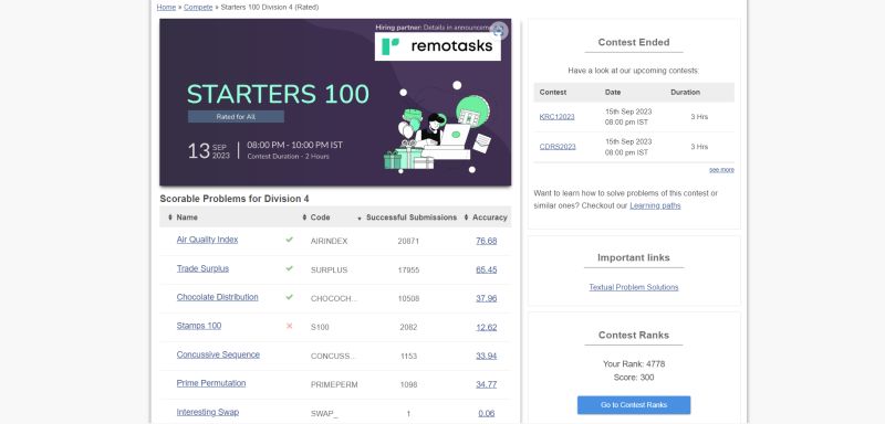 Rithwik Reddy Sandi on LinkedIn: Joined the contest, tried 5 problems ... Rithwik Reddy Sandi on LinkedIn: Joined the contest, tried 5 problems ...