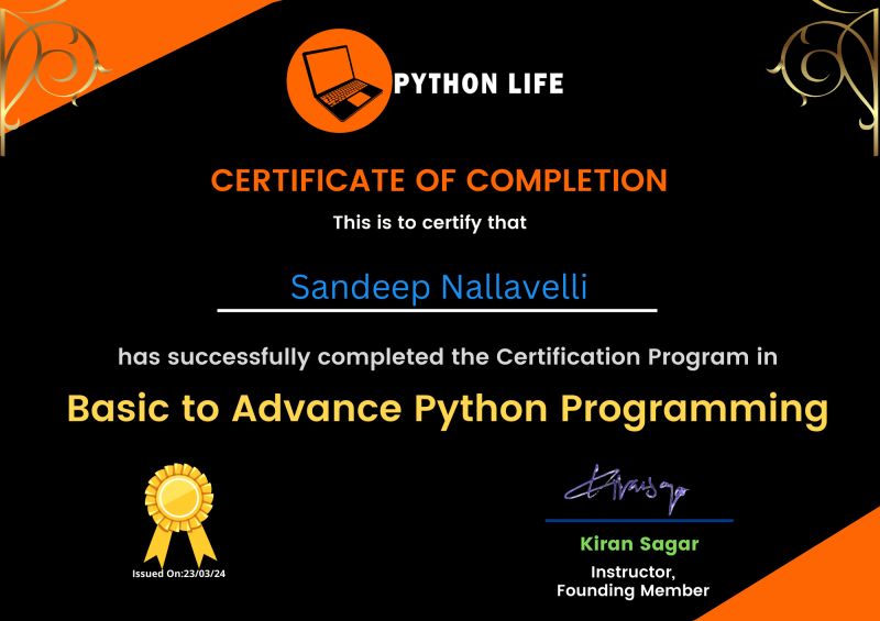 SANDEEP NALLAVELLI on LinkedIn: #pythonprogramming #python #certificate ... SANDEEP NALLAVELLI on LinkedIn: #pythonprogramming #python #certificate ...