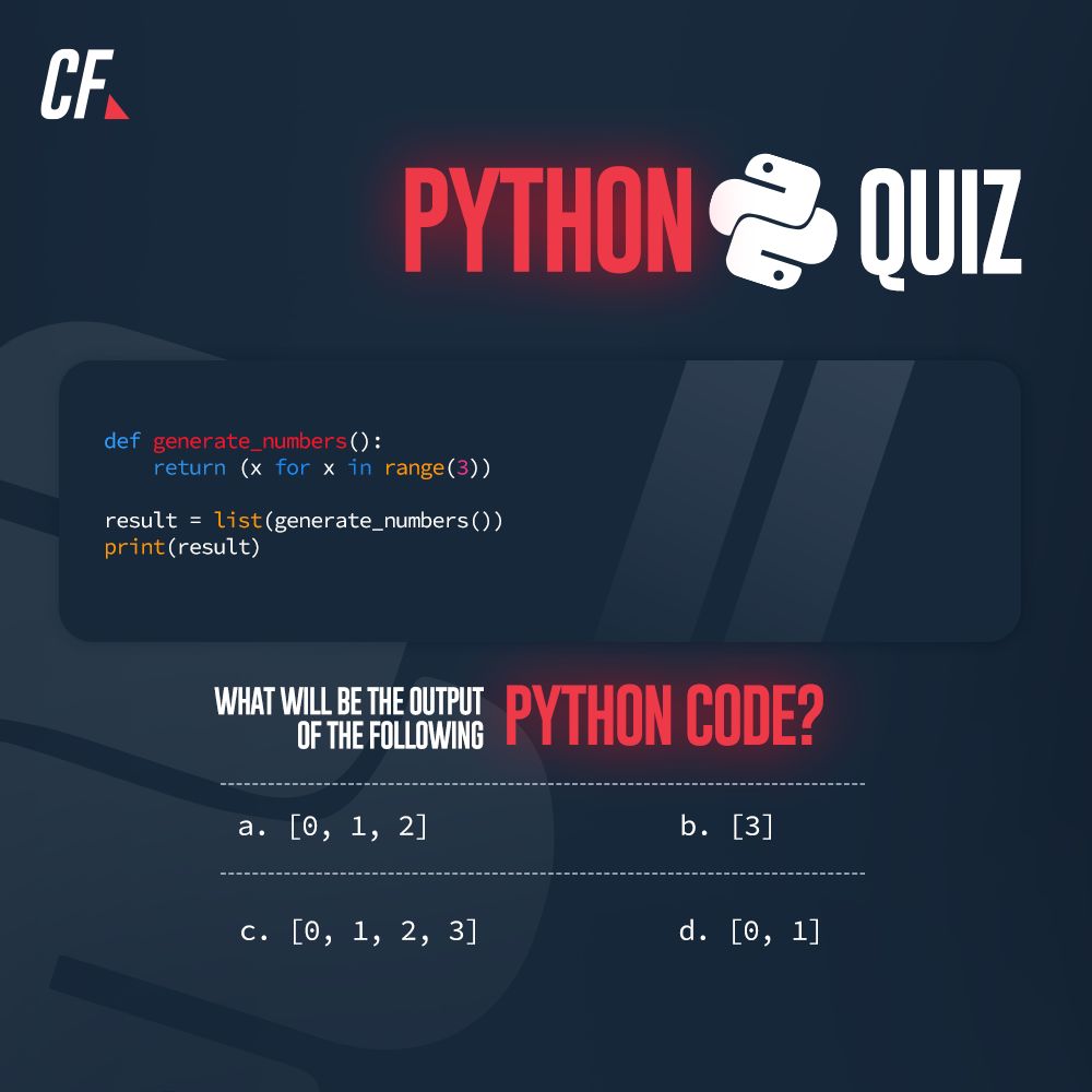 CodeFulcrum on LinkedIn: #python #codingchallenge #techquiz # ... CodeFulcrum on LinkedIn: #python #codingchallenge #techquiz # ...