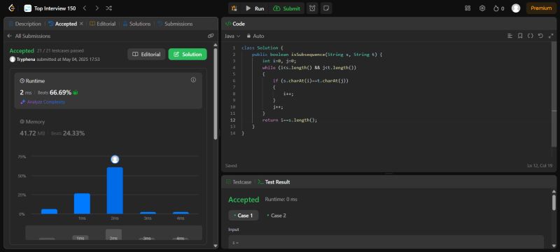 #100daysofcode #day90 #leetcode #java #stringmatching #subsequence ... #100daysofcode #day90 #leetcode #java #stringmatching #subsequence ...