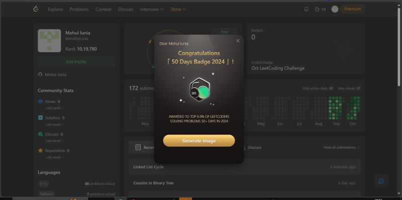Mehul Lunia on LinkedIn: #100daysofcode #leetcode #gfg #linkedlist # ... Mehul Lunia on LinkedIn: #100daysofcode #leetcode #gfg #linkedlist # ...