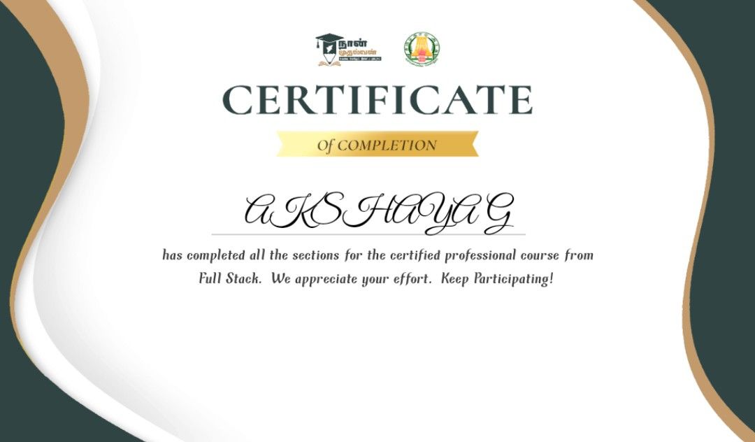 Akshaya Ganesh on LinkedIn: #fullstackcertificate #codingjourney Akshaya Ganesh on LinkedIn: #fullstackcertificate #codingjourney
