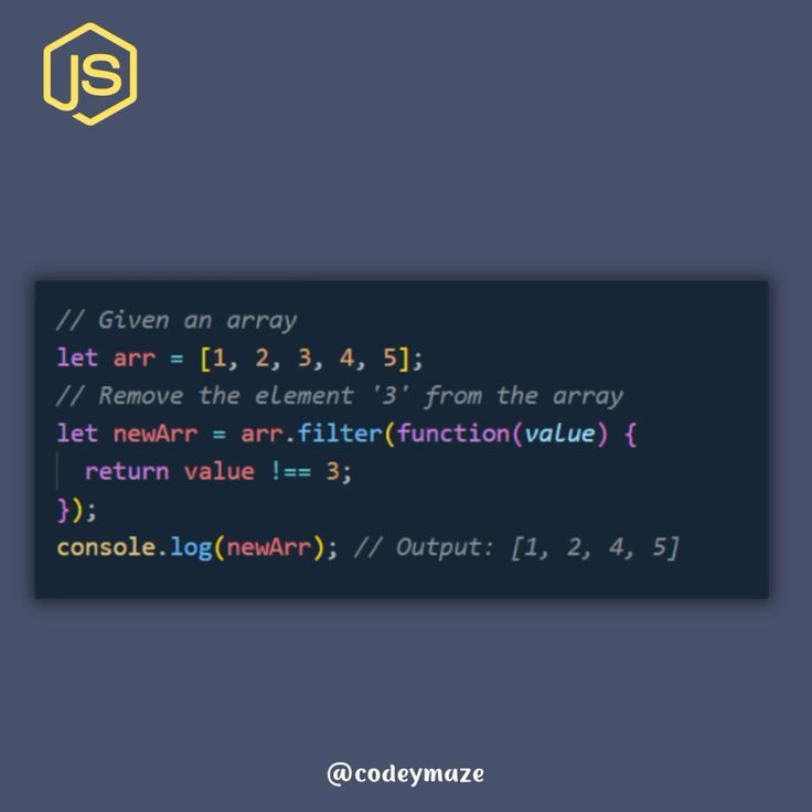 Codey Maze on LinkedIn: Remove particular element from an array in ... Codey Maze on LinkedIn: Remove particular element from an array in ...