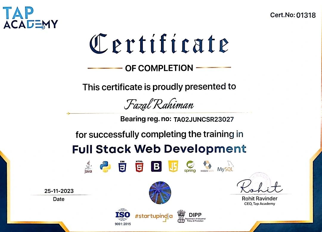 Fazal Rahiman on LinkedIn: #certified #certification #mysql #java # ... Fazal Rahiman on LinkedIn: #certified #certification #mysql #java # ...