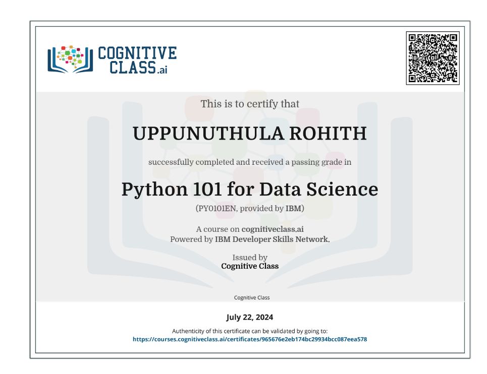 ROHITH UPPUNUTHULA on LinkedIn: #python #datascience #ibm #learning ROHITH UPPUNUTHULA on LinkedIn: #python #datascience #ibm #learning