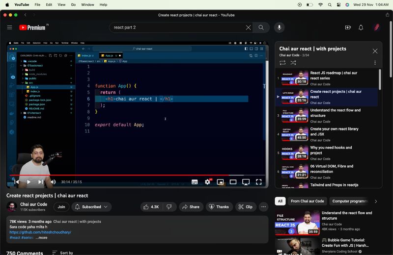 Swarnava M. on LinkedIn: #reactjs #codingjourney #chaiaurcode Swarnava M. on LinkedIn: #reactjs #codingjourney #chaiaurcode