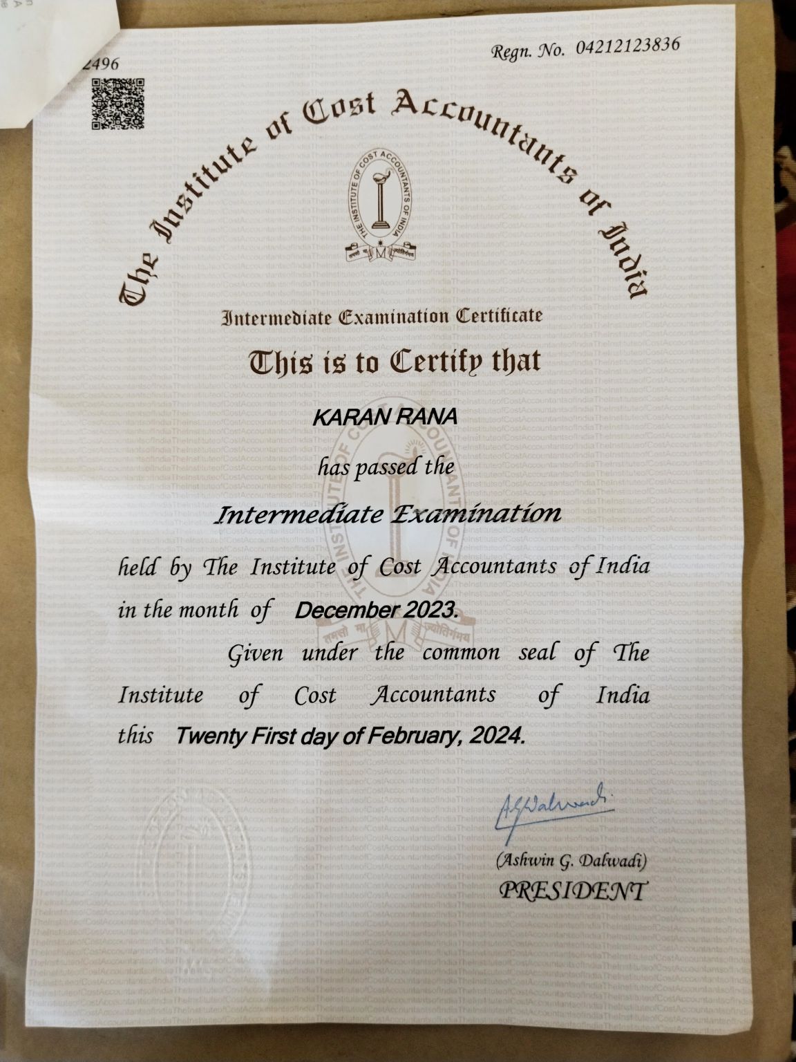 Karan Rana. on LinkedIn: Today I received my CMA INTERMEDIATE ... Karan Rana. on LinkedIn: Today I received my CMA INTERMEDIATE ...