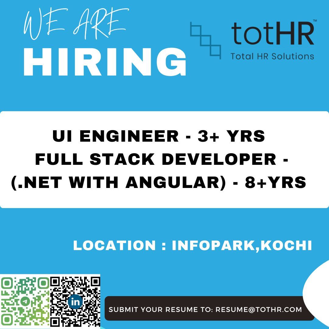 totHR on LinkedIn: #uiengineer #fullstackdeveloper #dotnetangular # ... totHR on LinkedIn: #uiengineer #fullstackdeveloper #dotnetangular # ...